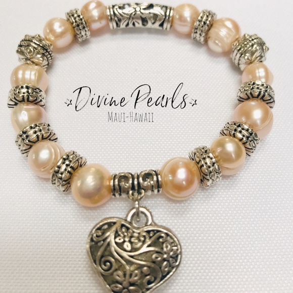 Divine Pearls | Jewelry | Nwt Sterling Silver Peach Color Love Bracelet ...